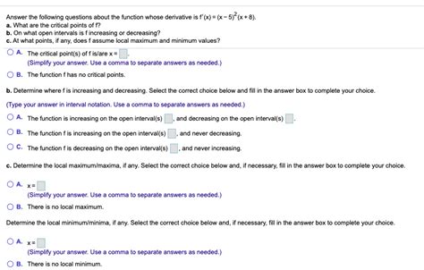 Solved Answer The Following Questions About The Function