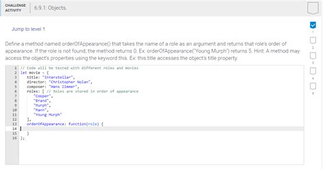Solved Challenge 691 Objects Activity Jump To Level 1 1