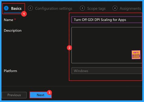 how to disable gdi dpi scaling for apps policy in intune using settings