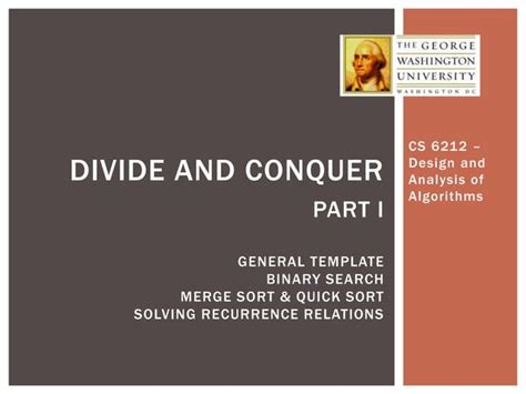 Divide And Conquer Part PPTX Programming Languages Computing