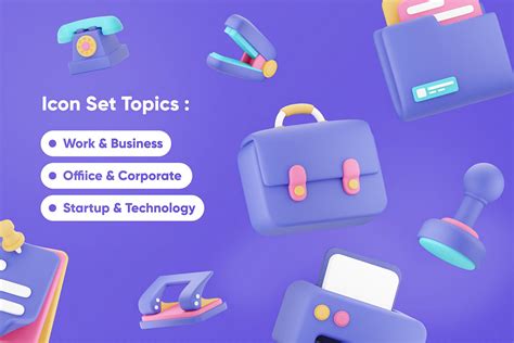 Officely 3d Office Icon Set 20款高清创意卡通办公用品3d模型图标icon设计sketch素材模板 格外视觉 Uigui Cn 国外高品质设计素材共享网