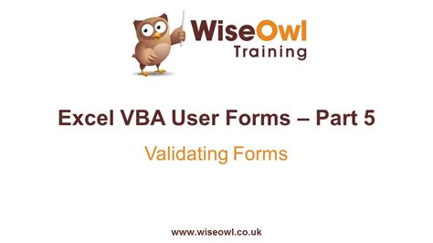 Excel VBA Forms Part Validating Forms YouTube