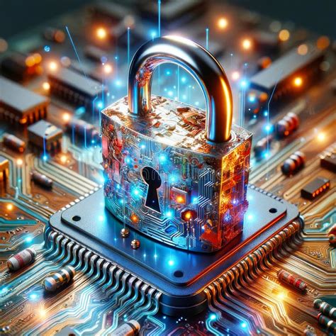 Secure Computer Passwords Protected Codes Microchip Circuit Board