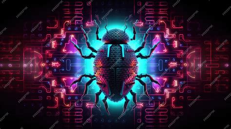 Premium Ai Image A Digital Art Of A Bug With A Digital Background