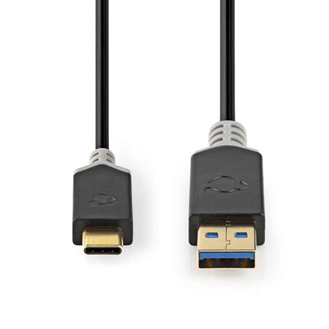 USB Cable USB USB A Male USB Type C Male Gold Plated 1 00 M Round PVC