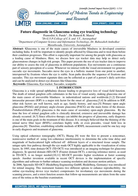 Pdf Future Diagnostic In Glaucoma Using Eye Tracking Technology