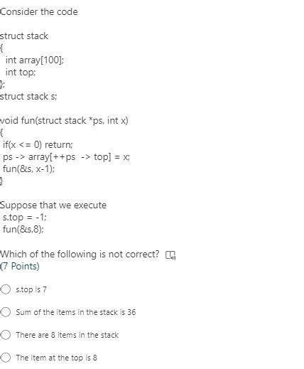 Solved Consider The Code Struct Stack Int Array Int Chegg