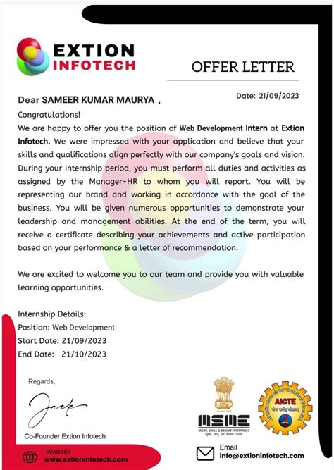 sameer kumar maurya on linkedin internship webdevelopment