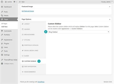 Custom Sidebars Theme Press