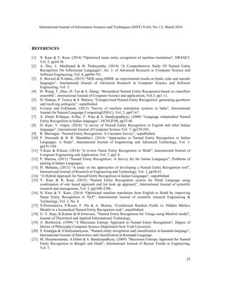 STUDY OF NAMED ENTITY RECOGNITION FOR INDIAN LANGUAGES PDF Databases Computer Software And