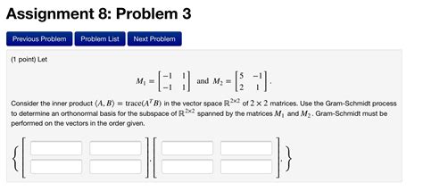 Solved Assignment 8 Problem 3 Previous Problem Problem List