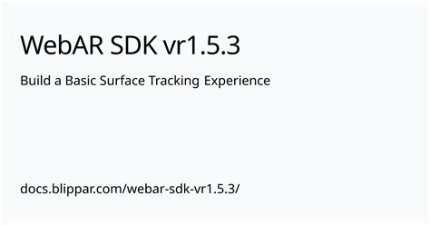 Build A Basic Surface Tracking Experience Webar Sdk Vr153
