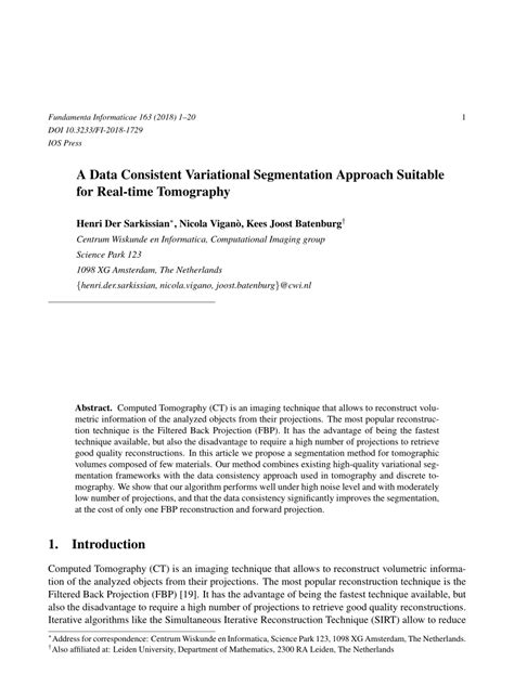 Pdf A Data Consistent Variational Segmentation Approach Suitable For