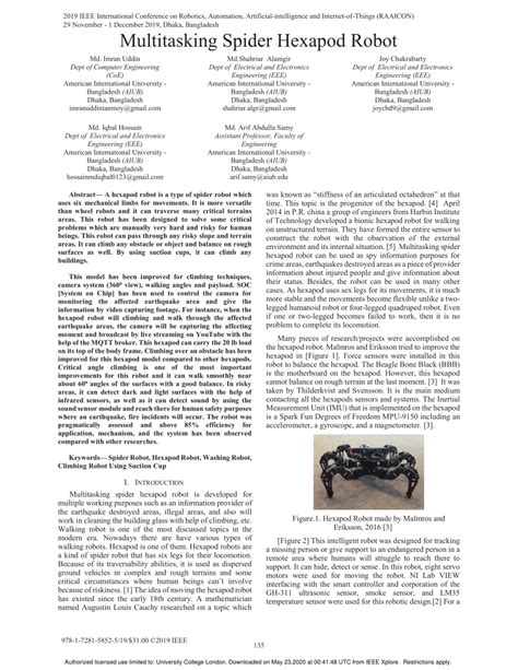 Pdf Multitasking Spider Hexapod Robot Pdf Multitasking Spider Hexapod Robot