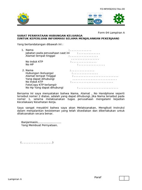 Form 04 Data Hubungan Keluarga Csms Pdf