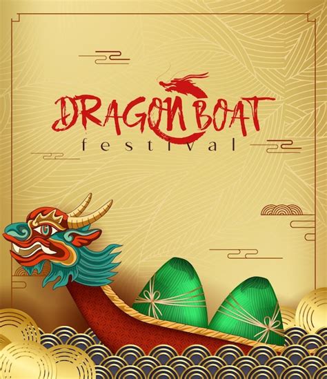 Premium Vector Dragon Boat Festival Lovely Dragon Boat On Paper Calligraphy Chinese Duanwu