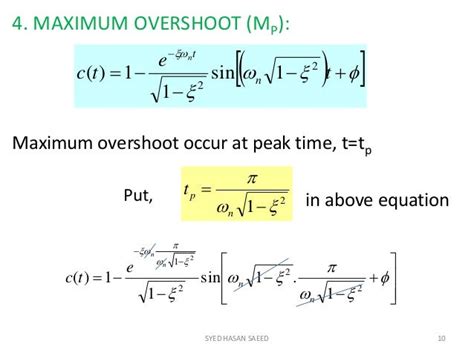Time Domain Specifications Of Second Order System