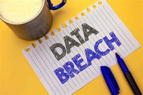 text sign showing data breach conceptual photo stolen cybercrime