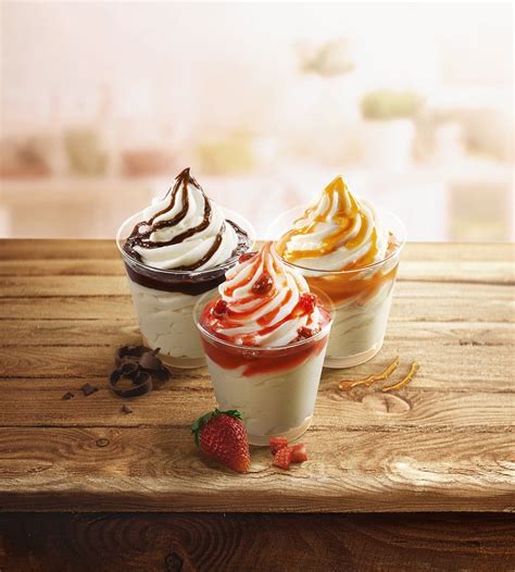 Sundaes Kfc Desserts With Chocolate Strawberry And Whipped Cream