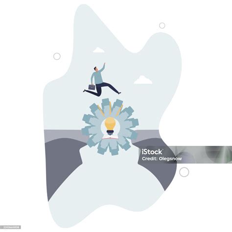 비즈니스 지식 및 교육과의 격차를 해소합니다 자기 개발과 성장을 사용하여 극복하는 경력 문제flat 캐릭터 생활 개념에 대한 스톡 벡터 아트 및 기타 이미지 Istock