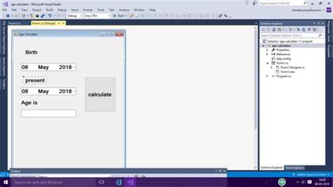 Age Calculator Using Form Application In Visual Studio