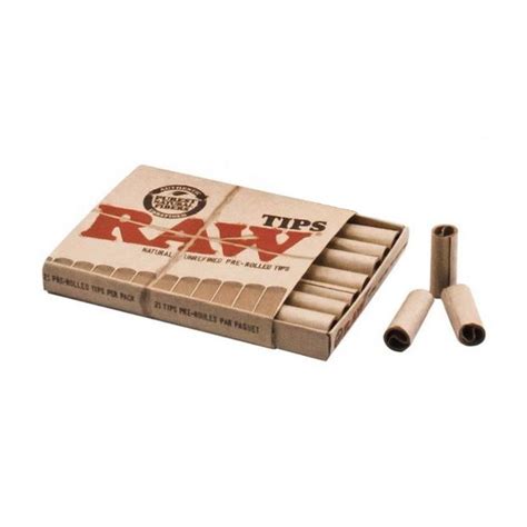 Raw Pre Rolled Filter Tips Slim Natural Unbleached Filtertips Paper 11 39