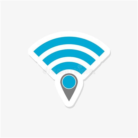 Wi Fi Map Marker Sticker Icon Wireless Signal Location Pin Stock Illustration Illustration Of