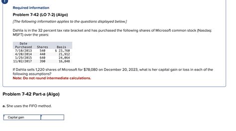 required informationproblem 7 42 lo 7 2 algo [the