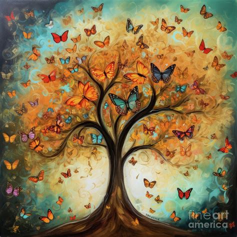 Butterfly Tree Of Life By Tina Lecour