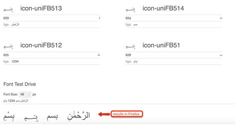 Fonts Ligatures Are Not Working With Arabic Text On Firefox Stack