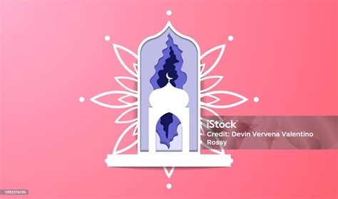 라마단 테마 디자인 종이 컷 스타일 달 모스크 및 별의 추가와 함께 라마단 테마 배경 인사말 카드 웹 커버 템플릿 카드 등에 적합합니다 0명에 대한 스톡 벡터 아트 및 기타