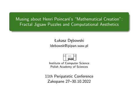 Pdf Musing About Henri Poincarés Mathematical Creation Fractal Jigsaw Puzzles And