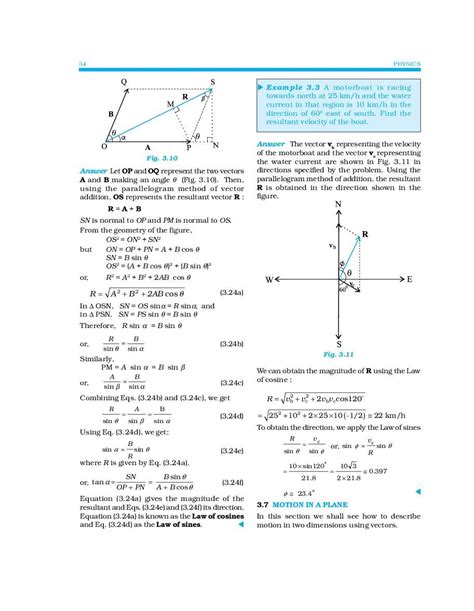 NCERT Book Class 11 Physics Chapter 3 Motion In A Plane PDF AglaSem