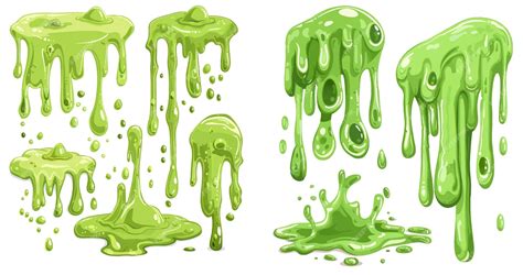 Premium Vector Green Sticky Alien Slime Blobs Spooky Halloween Toxic Slime Dripping Vector