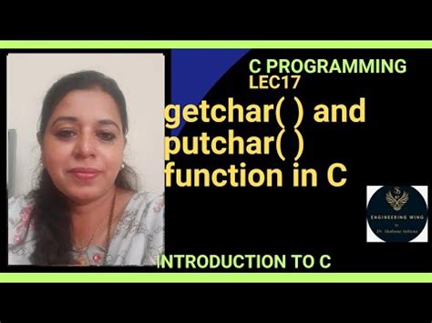 Lec17 Getchar And Putchar Function In C YouTube