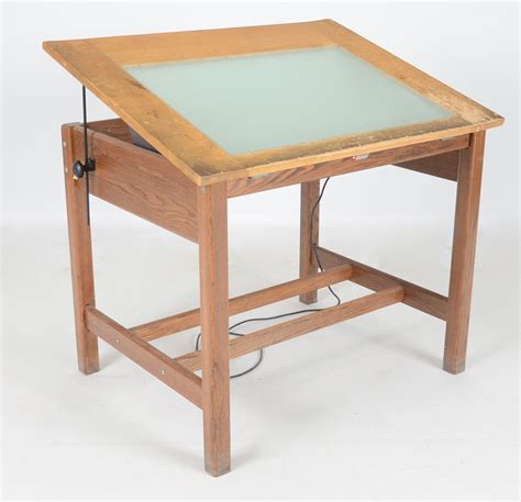 Vintage Lighted Drafting Table Ebth