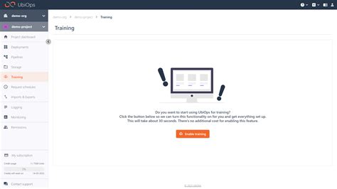 Training Ubiops Technical Documentation