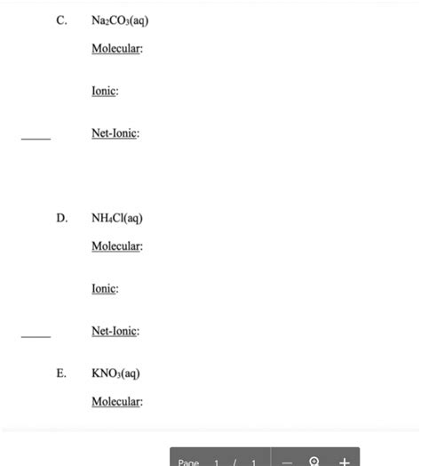solved write balanced molecular ionic and net ionic