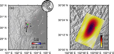 a displacements produced by the 20 april 2013 lushan earthquake the