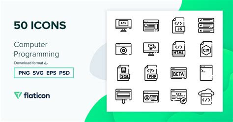 Computer Programming Icon Pack Lineal 50 Svg Icons