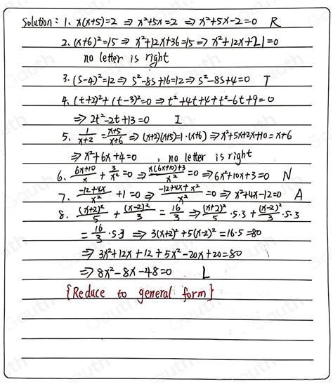 Solved Transform Each Of The Following Equations To Quadratic Equation