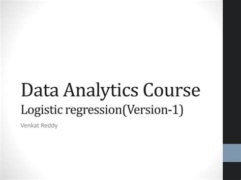 logistic regression pptx technology and computing