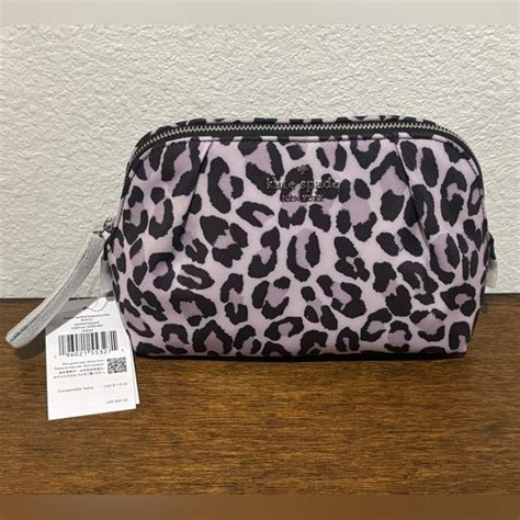 Kate Spade Bags Kate Spade Lavender And Black Leopard Cosmetic Bag Poshmark