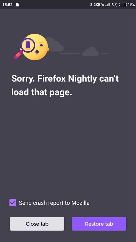 New Firefox Crash Page 😍 Rfirefox