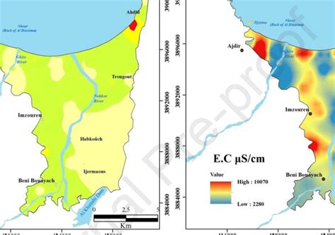 Spatial Distribution Of Tds A And Electrical Conductivity B In The