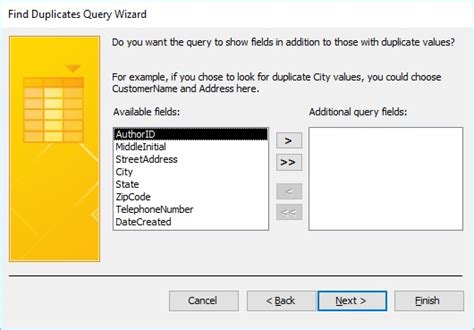 MS Access Duplicates Query Wizard