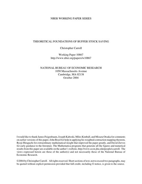 Pdf Theoretical Foundations Of Buffer Stock Saving