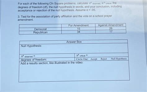 Solved For Each Of The Following Chi Square Problems Chegg Com