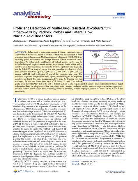 Pdf Proficient Detection Of Multi Drug Resistant Mycobacterium