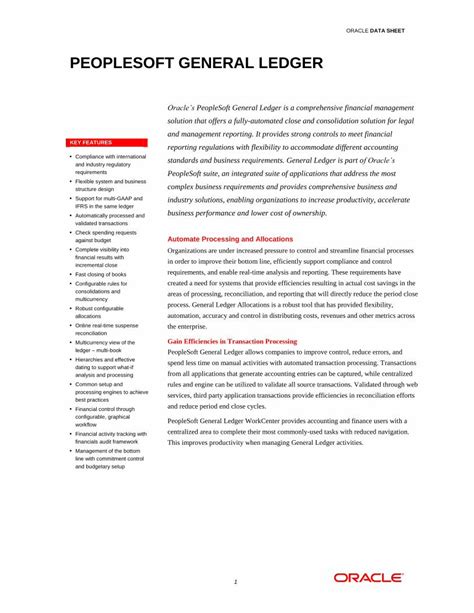Pdf Peoplesoft General Ledger Datasheet · Pdf Fileoracle Data Sheet